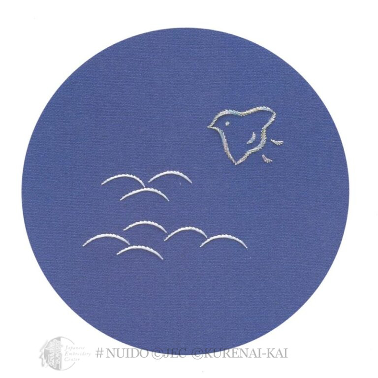 TXJBN05-28 Plover and Waves - Nuido - The Way of Japanese Embroidery Site
